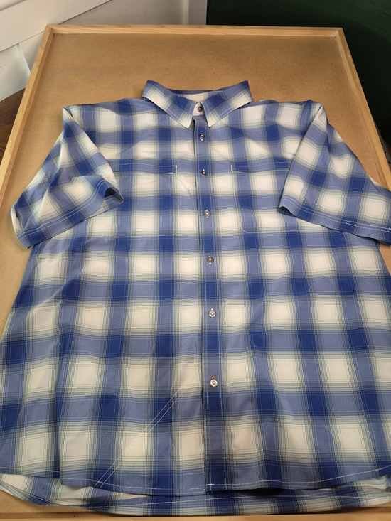Orvis | Shirts | Orvis Blue And White Plaid Shortsleeve Buttondown ...